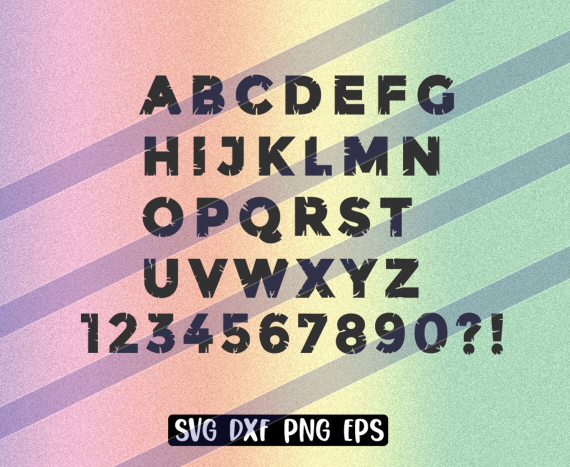 Stone Cracked Letters Font Svg Dxf Png Eps Includes Cricut - Etsy