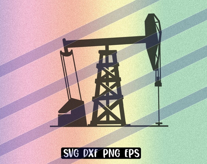 Oil Derrick Svg, Oil Rig Svg, Oil Pump Svg, Clipart, Png, Dxf Logo ...