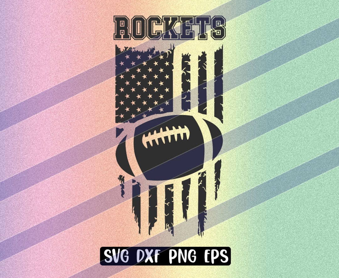 Rockets Football US Flag Svg Dxf Png Eps Cricut Cutfile School Cheer ...