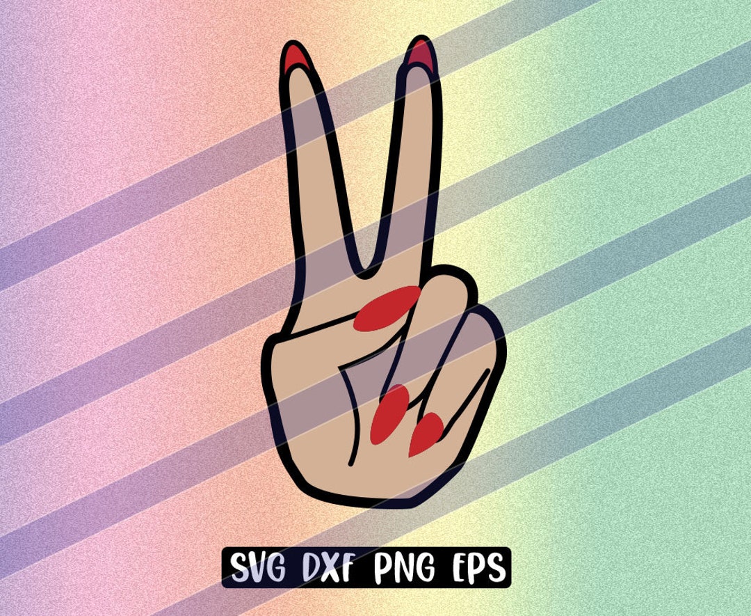 Girl Peace Sign, Svg Png Svg Dxf Eps File Formats Digital Download ...