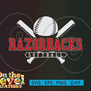 Razorbacks Softball Cutfile Download Svg Dxf Png Eps Instant Download ...