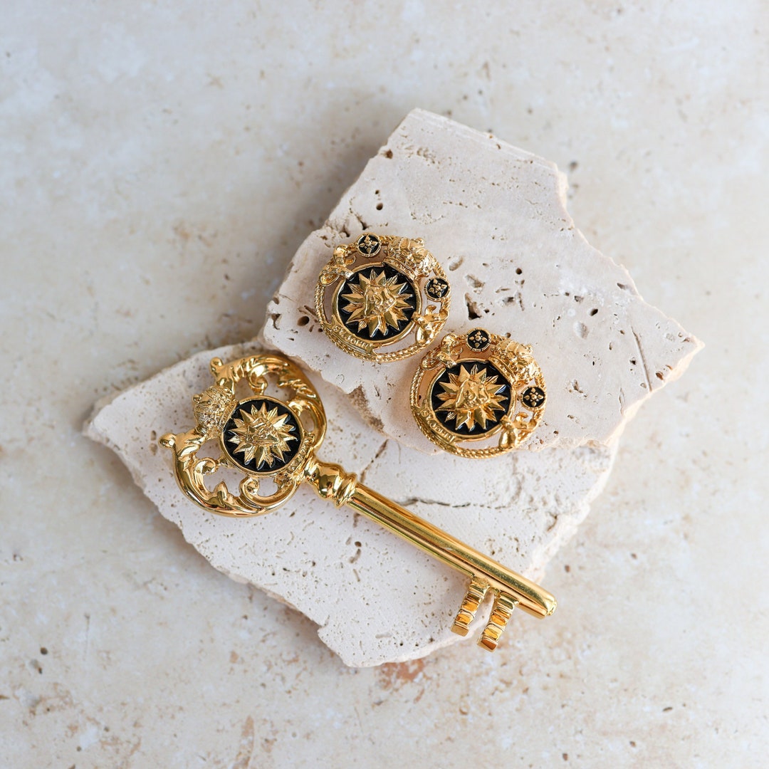 Rare St. John Signed 22k Gold Plated Heraldic Royal Key Shaped ...