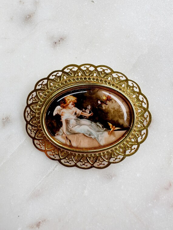 Vintage victorian hand painted - Gem