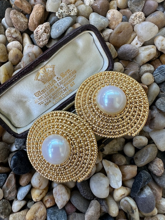 Massive Statement Erwin Pearl Faux Pearls Clip On Ear… - Gem