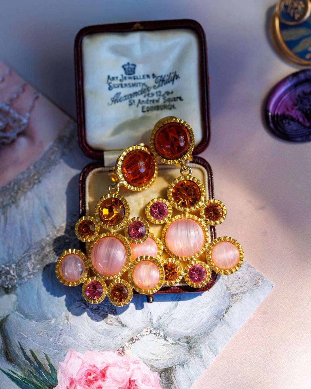 Vintage Kenneth Jay Lane Statement Drop and Dangle Clip-on Earrings ...