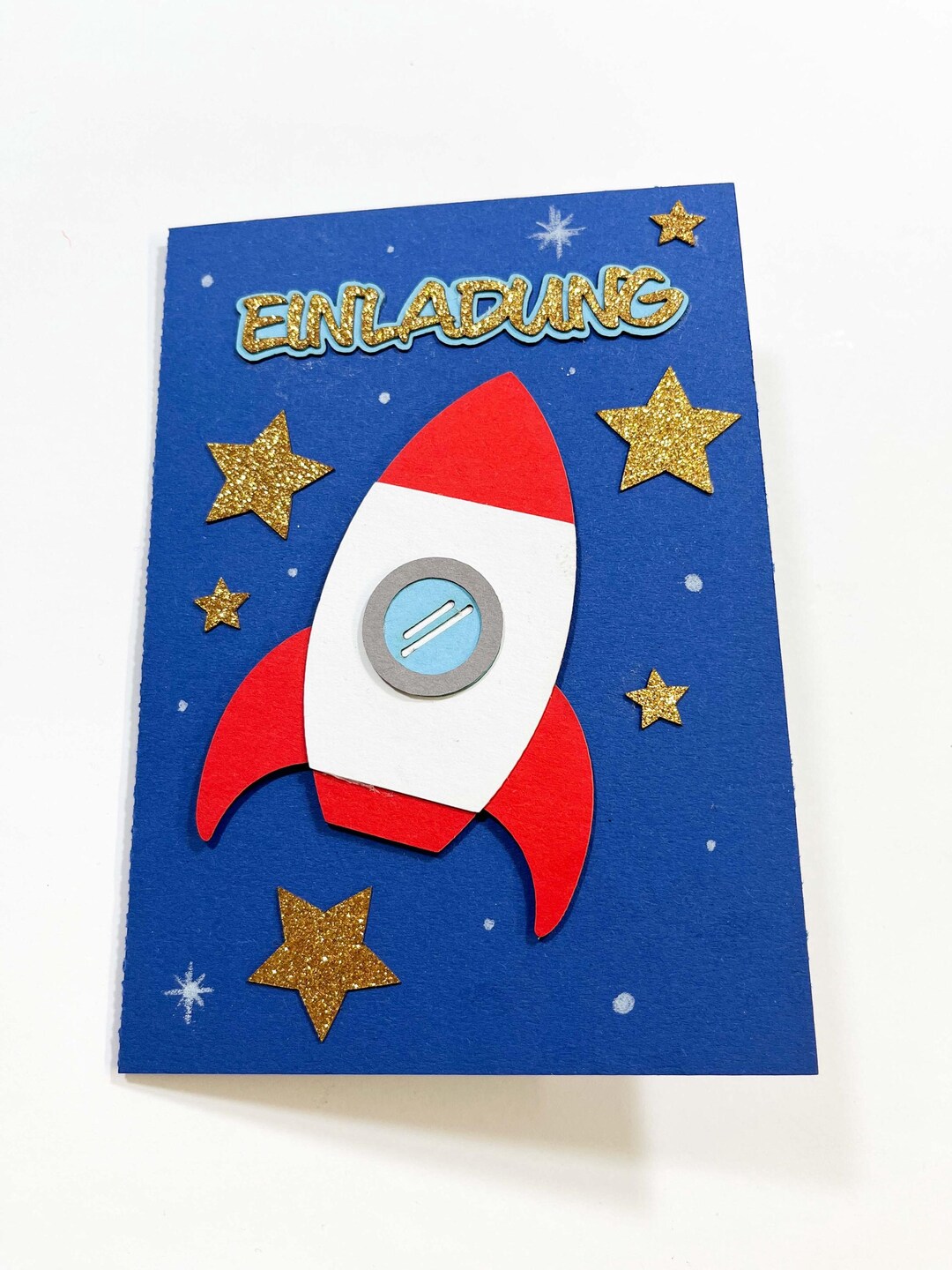 Space/rocket Invitation Card as a Craft Kit - Etsy