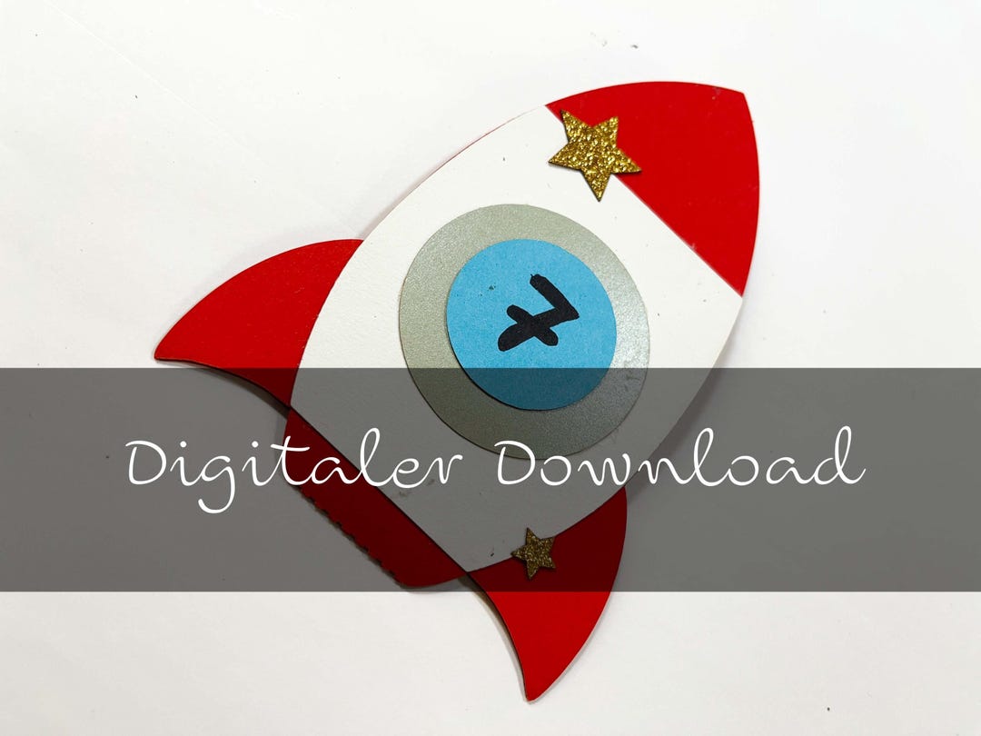 Craft Template for Rocket Invitation Card as a Download - Etsy