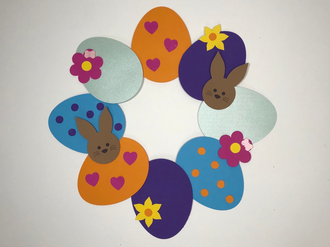 Corona de Pascua con huevos de colores como set de manualidades - Etsy ...