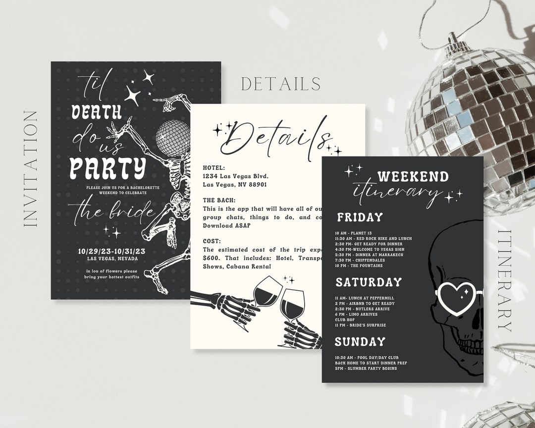 Til Death Do Us Party Bachelorette Party Editable Customizable ...