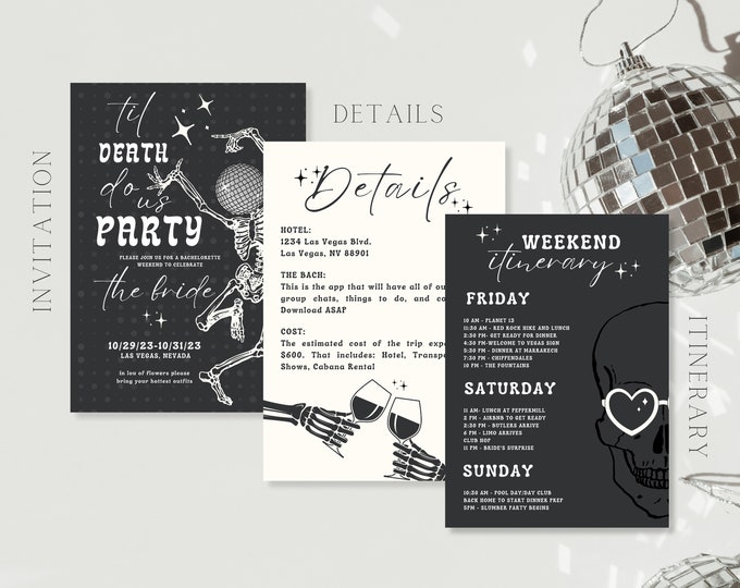 Til Death Do Us Party Bachelorette Party Editable Customizable ...