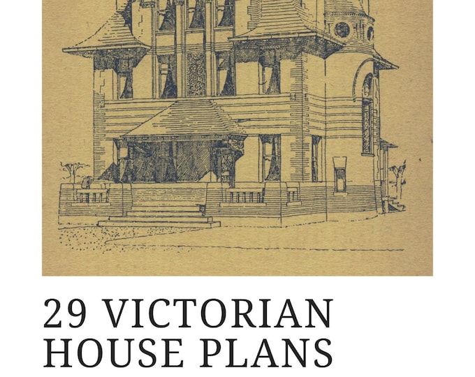 29 Victorian House Plans PDF E-book, Vintage Victorian Architecture - Etsy
