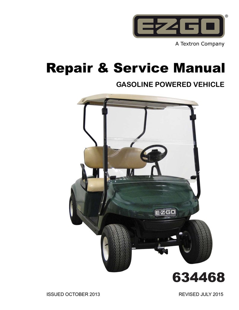 2014 2015 EZGO TXT Service Manual PDF Digital Download, 2014 Ez Go Txt ...
