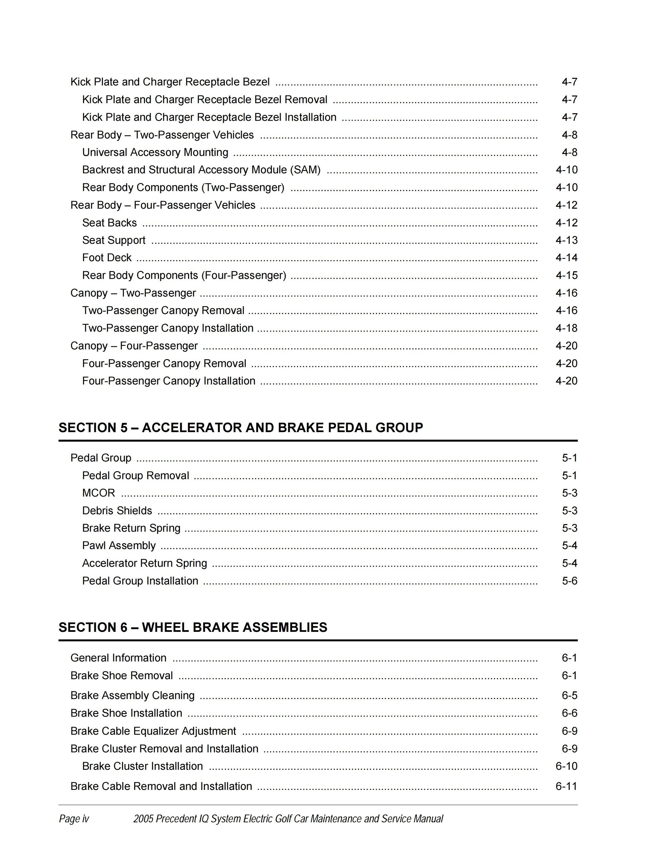 2005 Club Car Precedent Electric Golf Cart Maintenance & Service Manual ...