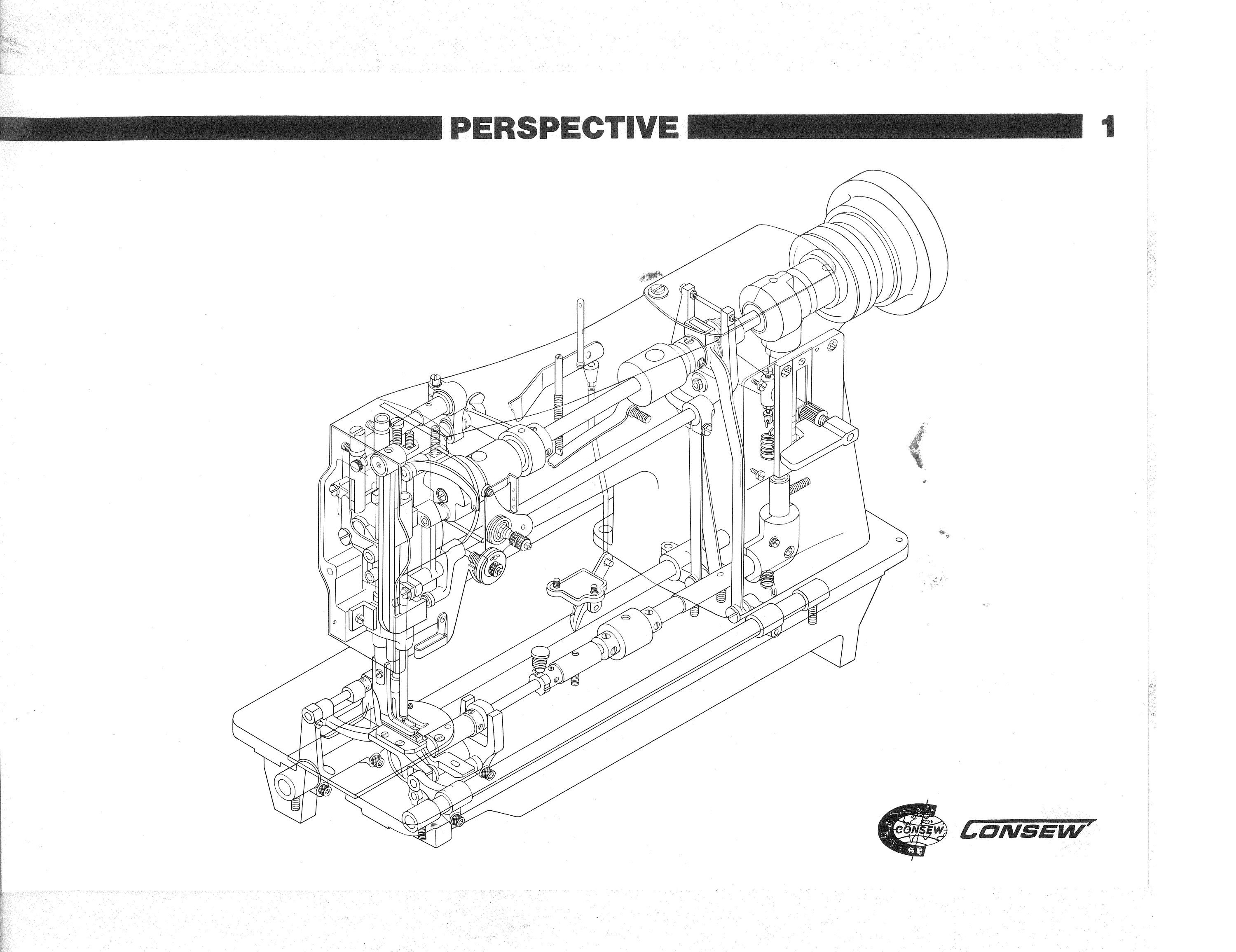 Consew 206RB 206RB-1 206RB-2 Sewing Machine Manual, How to Thread ...