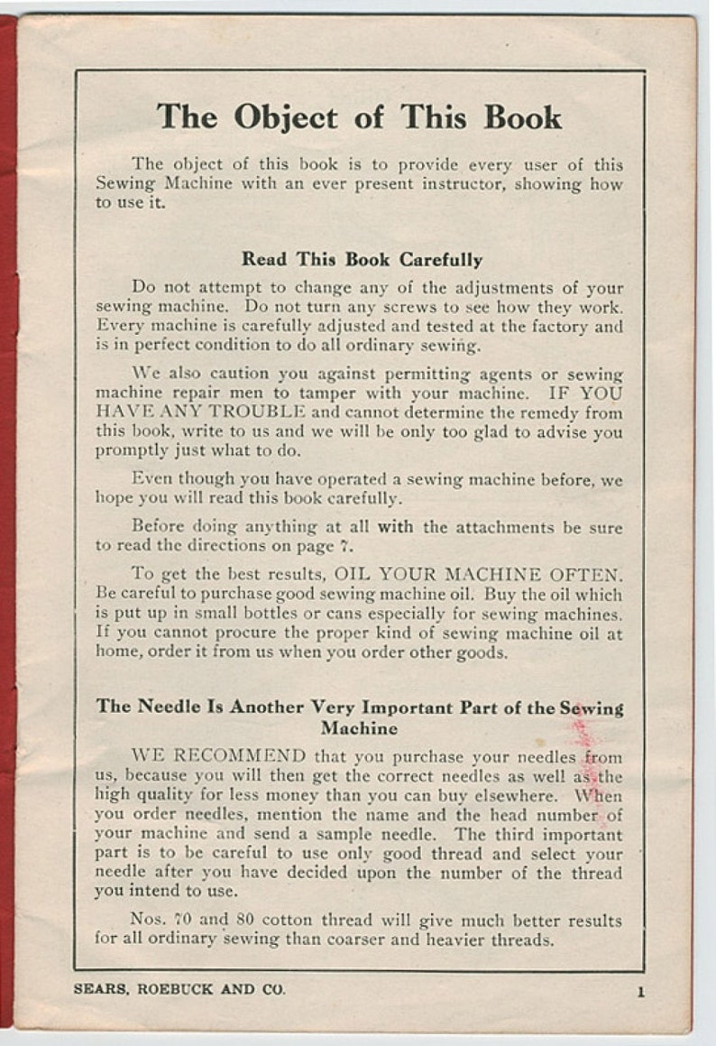 Minnesota Model E Sewing Machine Instructions Manual PDF E-book ...