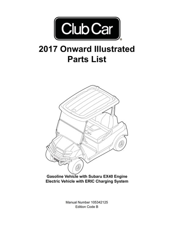 2017 Club Car Onward Illustrated Parts List PDF Club Car | Etsy