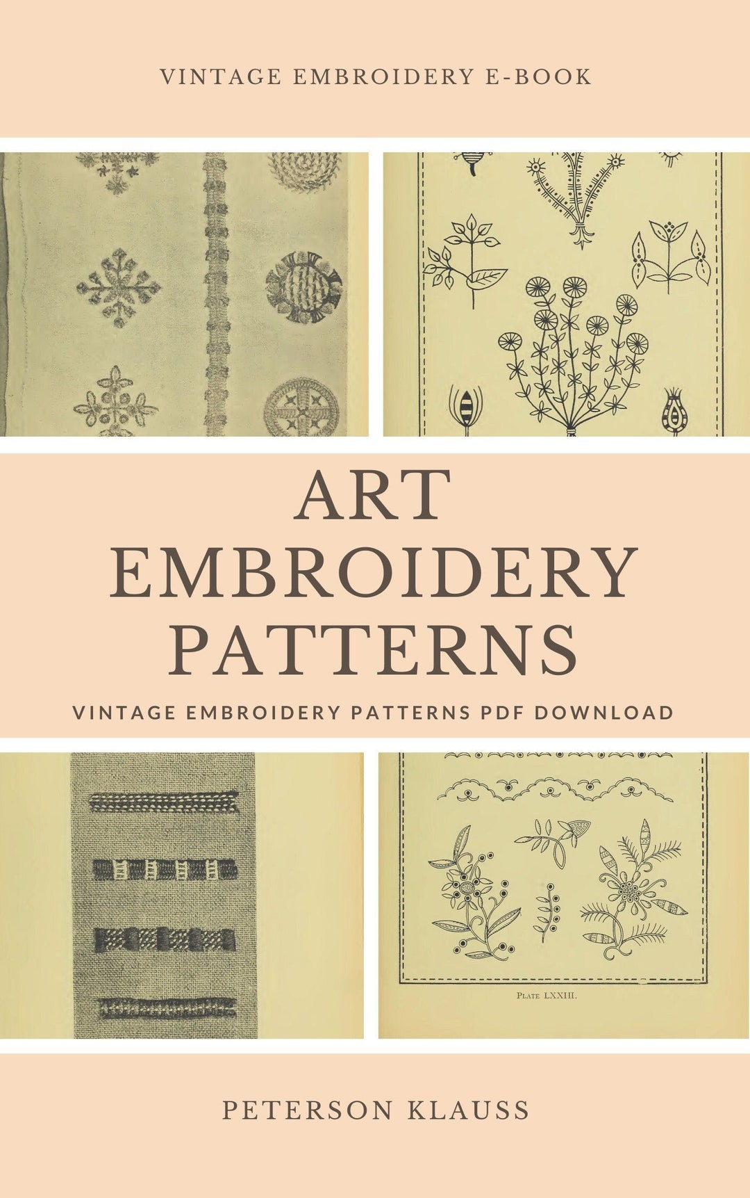 Vintage Art Embroidery Pattern Book PDF E-book, Vintage Embroidery ...