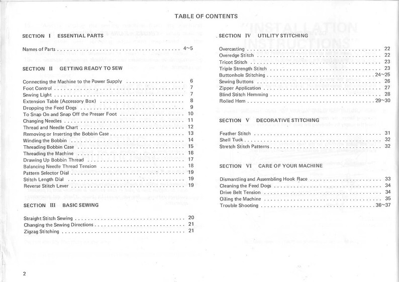 Elna 1010 Sewing Machine Manual, Elna Sewing Machine 1010, Vintage Elna ...