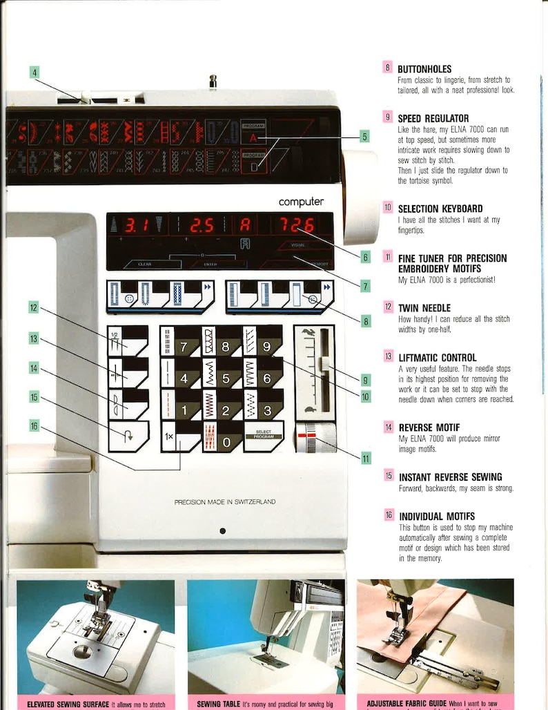Elna 7000 Sewing Machine Instruction Manual, Elna 7000 Manual PDF, Elna ...