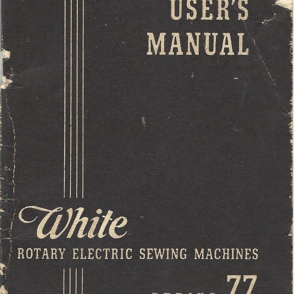 White Series 77 Sewing Manual - Etsy