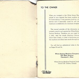 White Rotary Sewing Machine Model 77 Instruction Manual PDF, White ...
