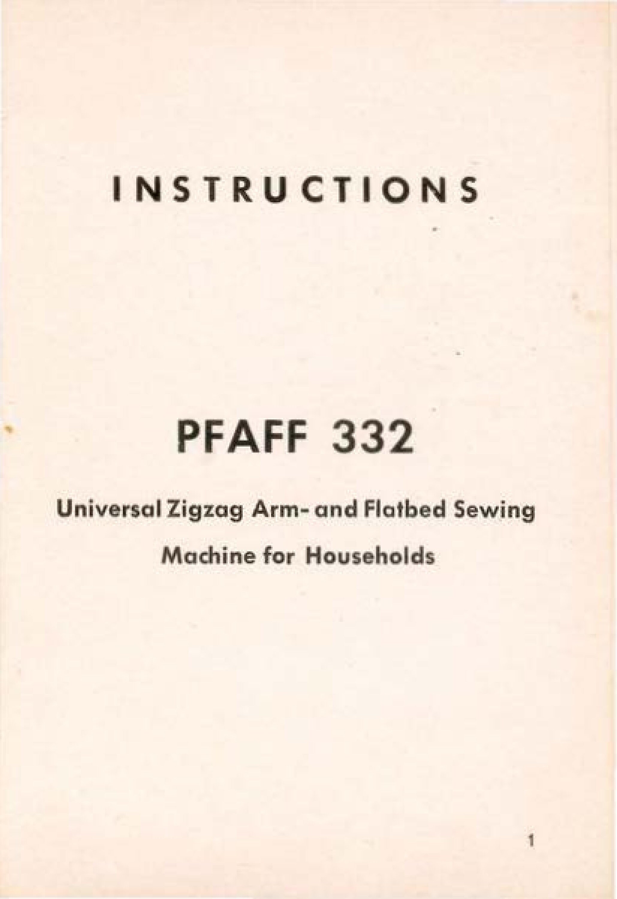 Pfaff 332 Manual, Pfaff 332 Instruction Manual PDF, Vintage Pfaff ...