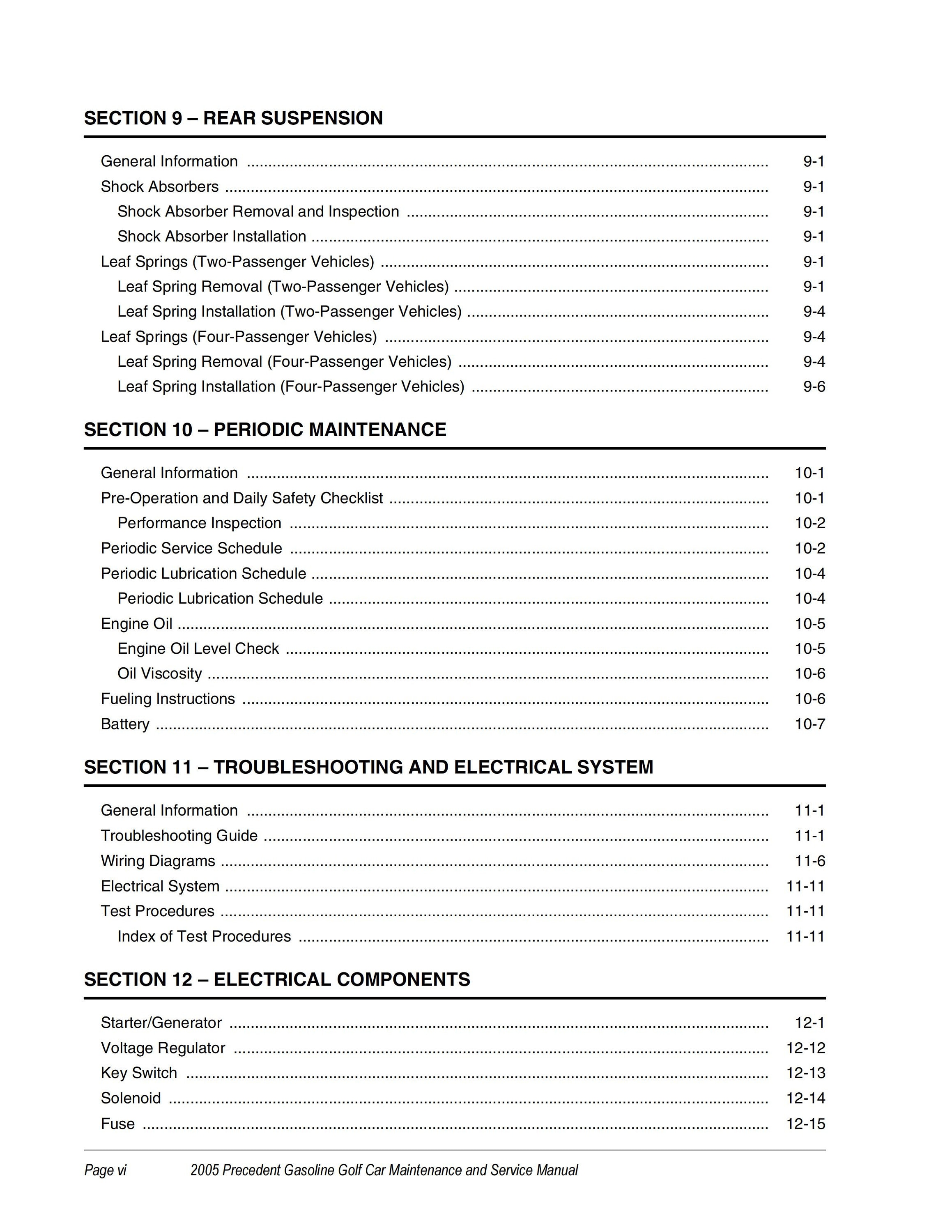 2005 Club Car Precedent Gas Golf Cart Maintenance & Service Manual ...