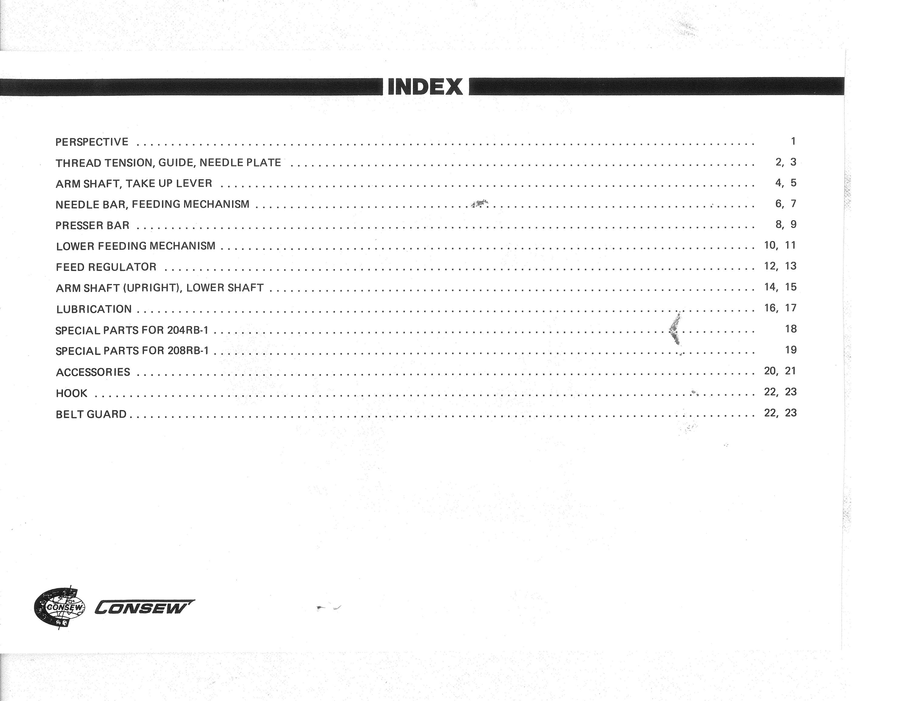 Consew 206RB 206RB-1 206RB-2 Sewing Machine Manual, How to Thread ...