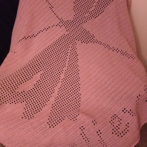 Filet Crochet Dragonfly Blanket Pattern - Etsy