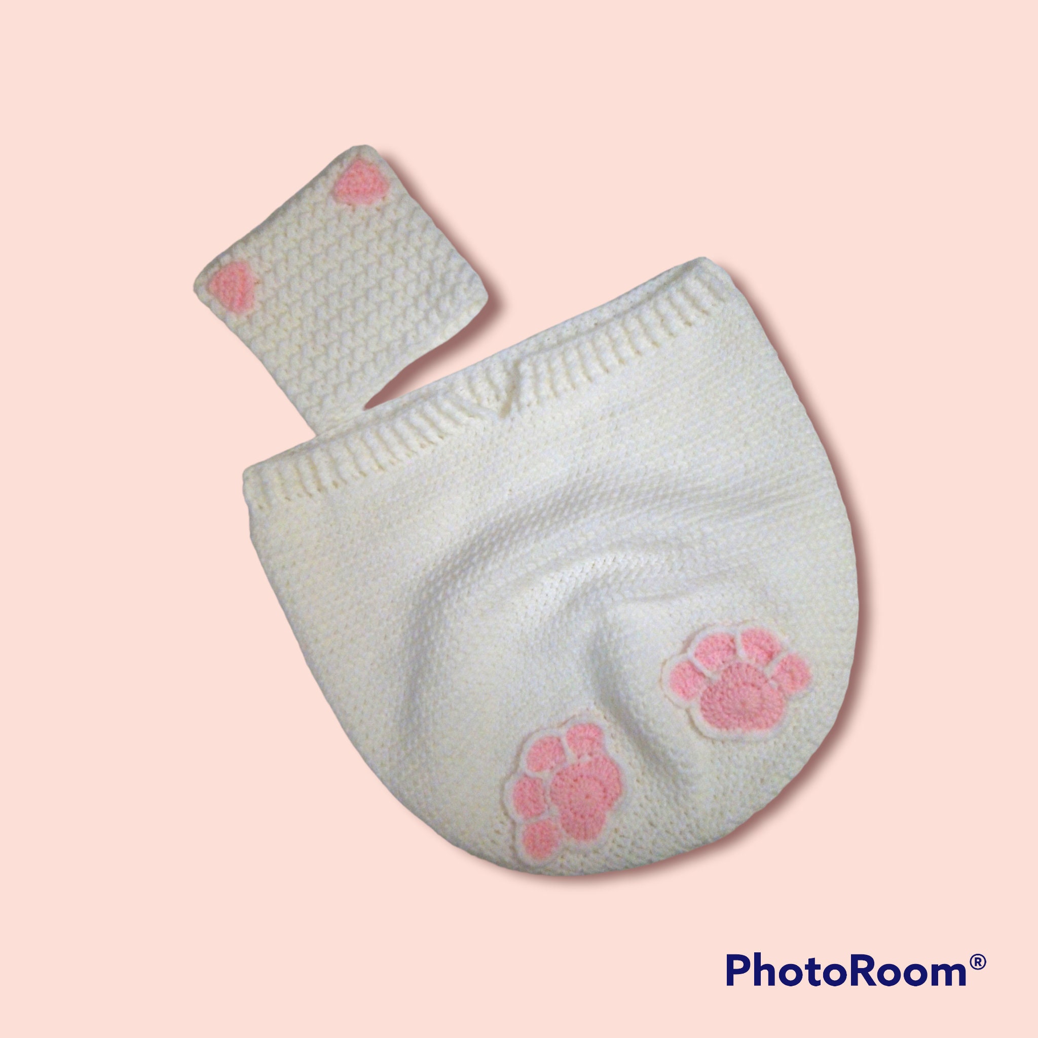 Kitty Cocoon Baby Blanket With Beanie - Etsy