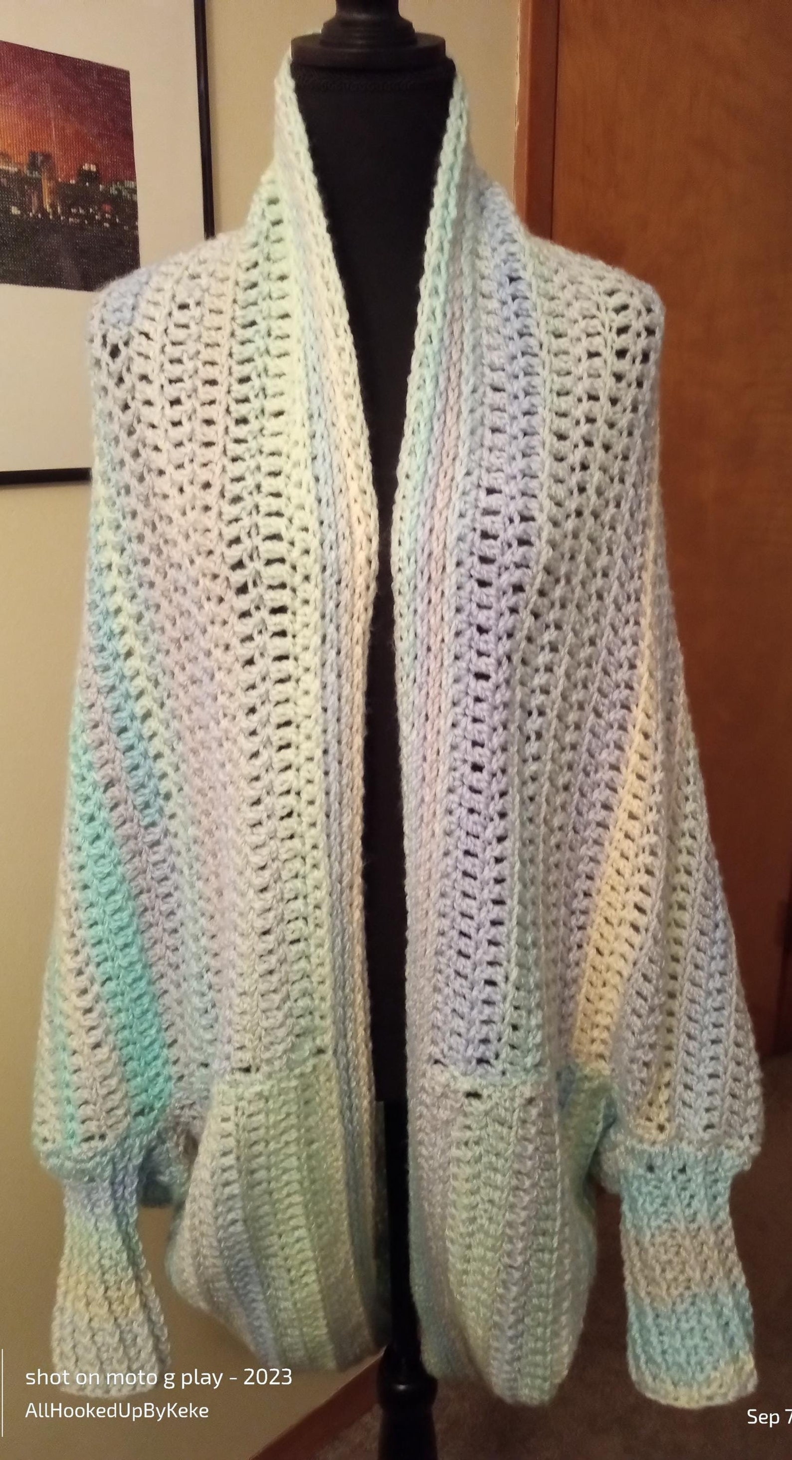 Crocheted Cocoon Cardigan | Crocheted Blanket Sweater | Cocoon Cardigan ...