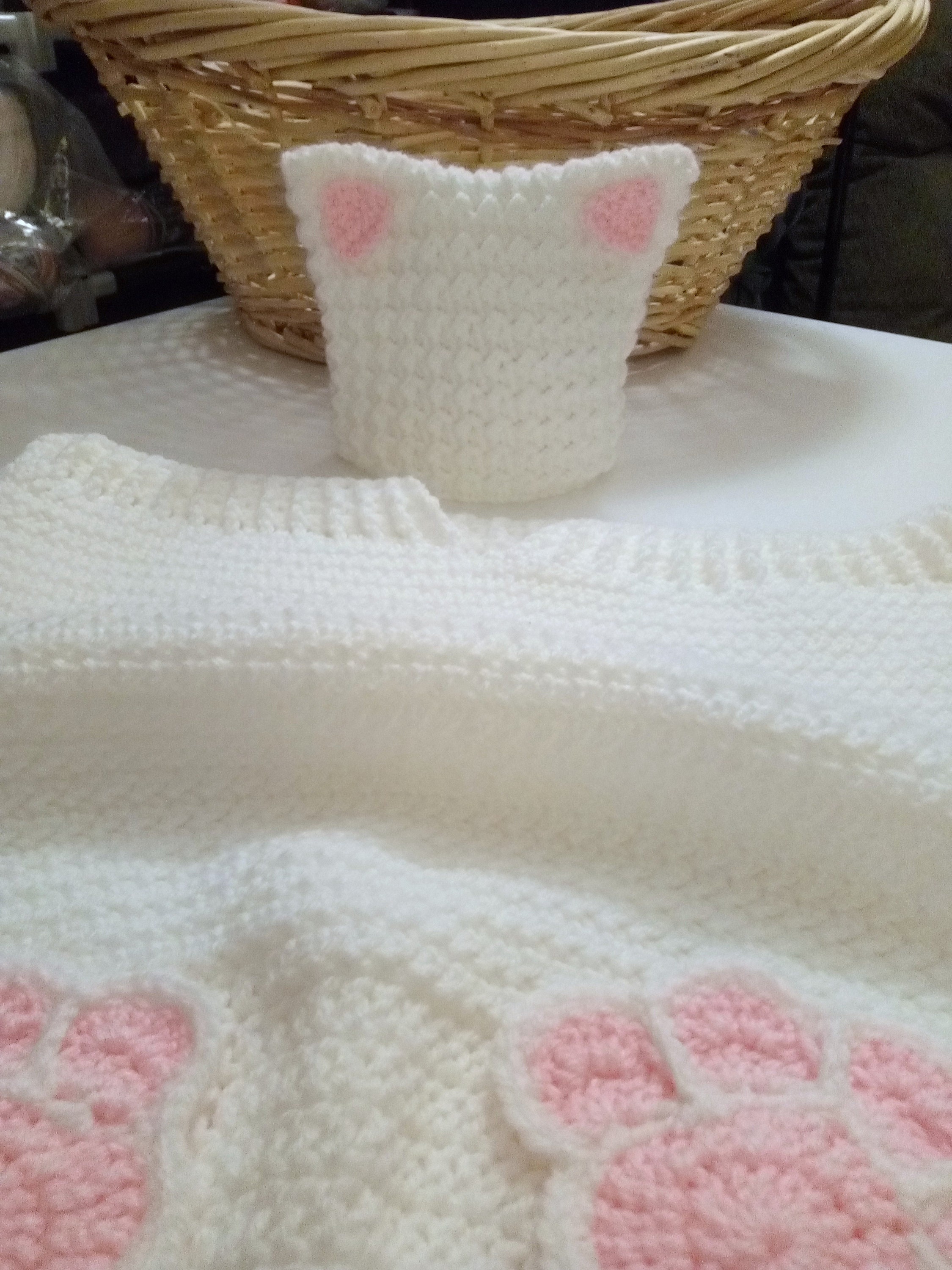 Kitty Cocoon Baby Blanket With Beanie - Etsy