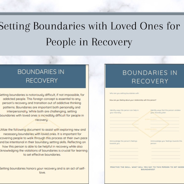 Addiction Recovery Worksheets - Etsy