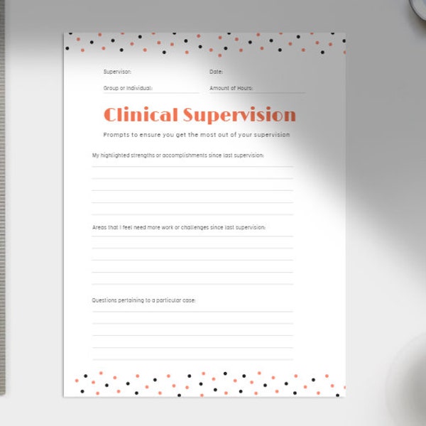 Social Work Supervision Form - Etsy