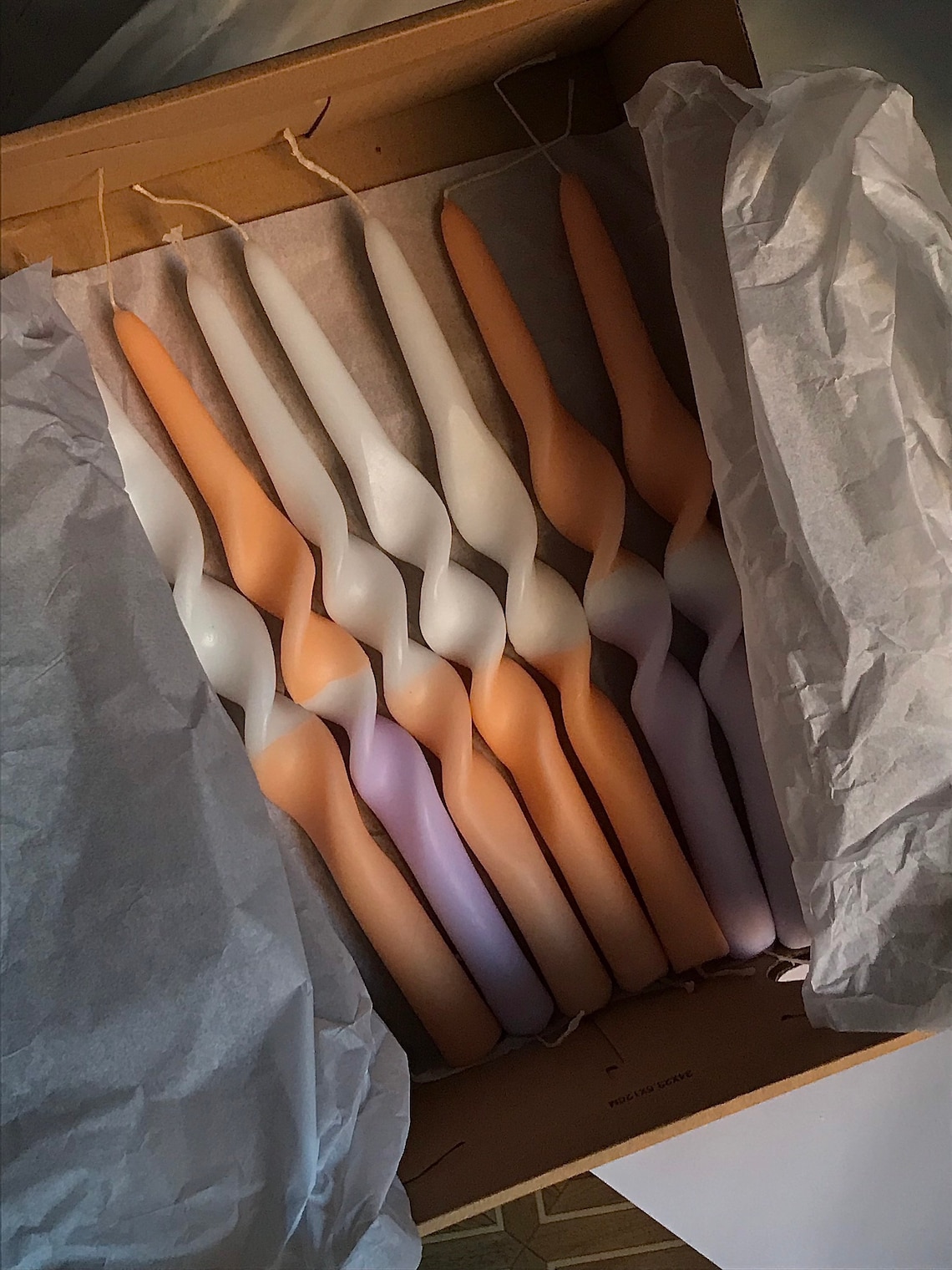 High Twisted Candle Twisted Candle Handmade Taper Candle | Etsy