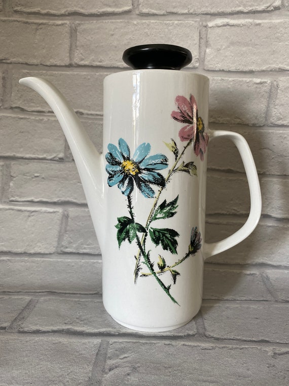 J&G Meakin Studio Coffee Pot Pink and Blue Daisy Design | Etsy