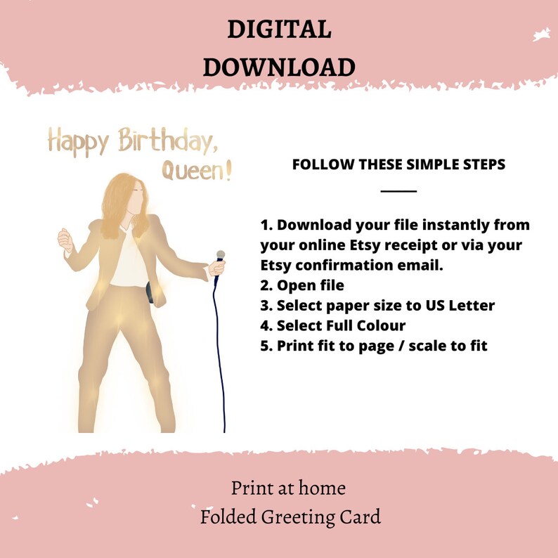 Happy Birthday, Queen Celine Dion Card Digital Download - Etsy