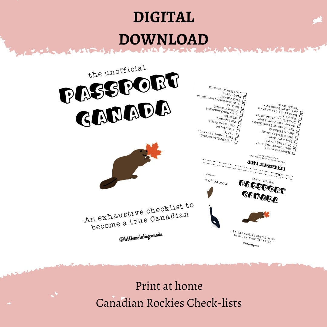Passport Canada Travel Checklist Digital Download - Etsy