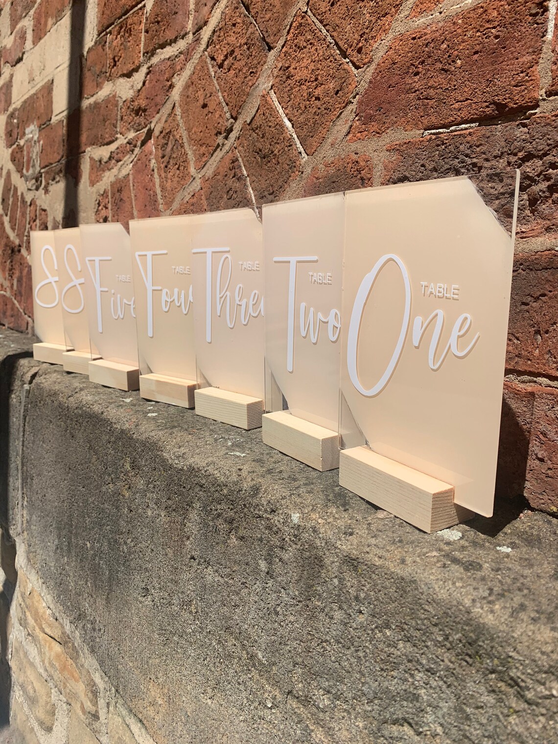 Acrylic/perspex Wedding Table Numbers - Etsy