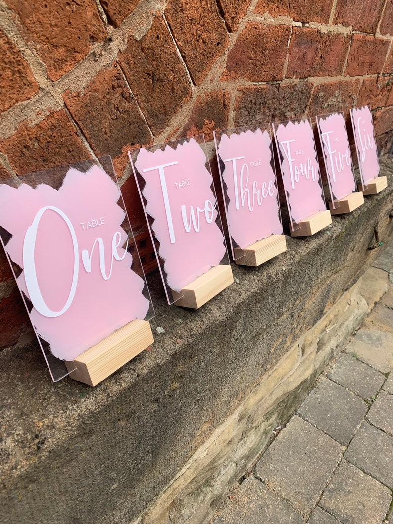 Acrylic/perspex Wedding Table Numbers - Etsy