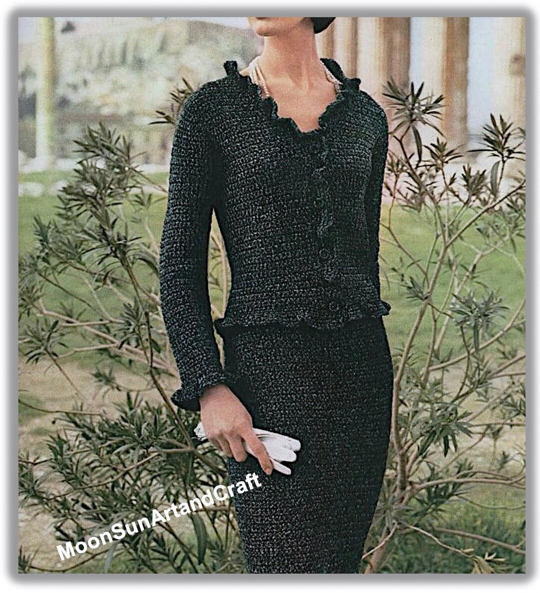 Vintage Skirt and Jacket Suit Crochet Pattern - Etsy