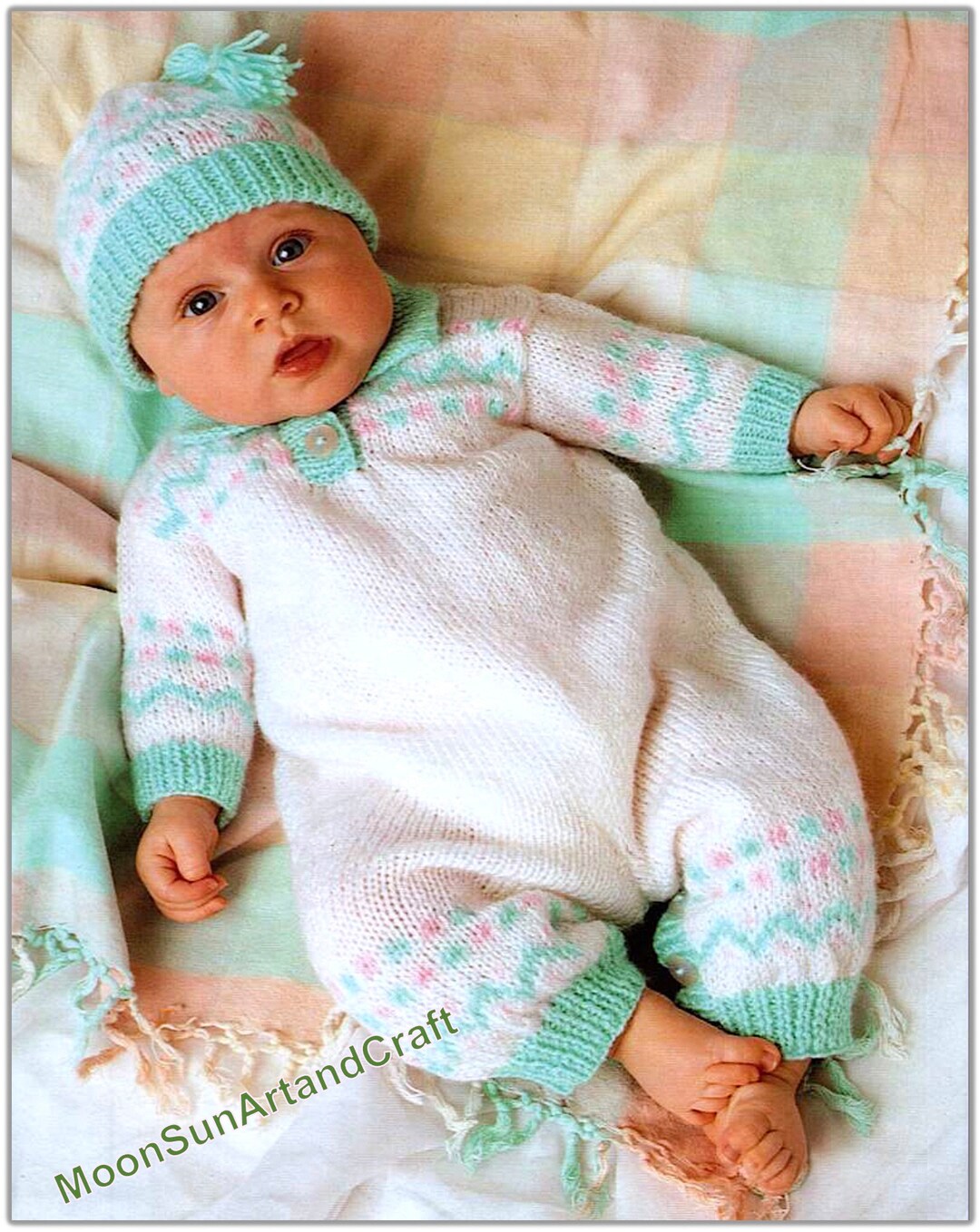 Baby, Toddler Playsuit and Hat Knitting Pattern - Etsy