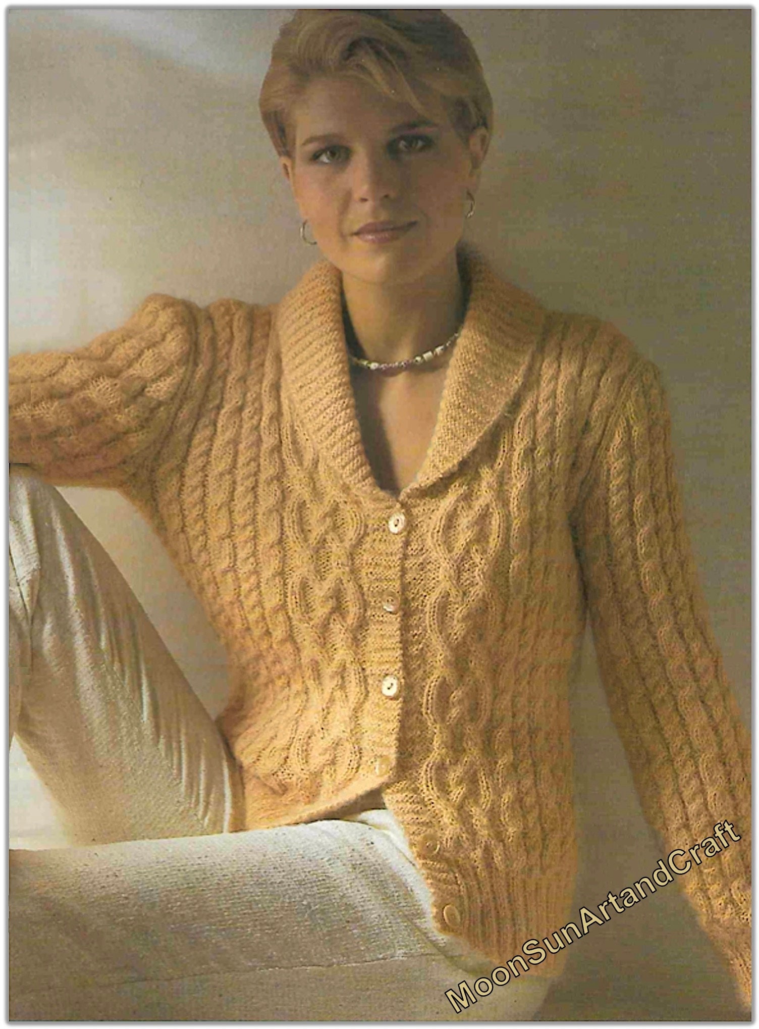 Women's Button up Shawl Collar Cardigan Knitting Pattern - Etsy