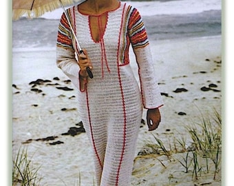 Romantic Hand Crochet Embroidered Stitch Maxi Dress Kaftan Caftan Abaya ...