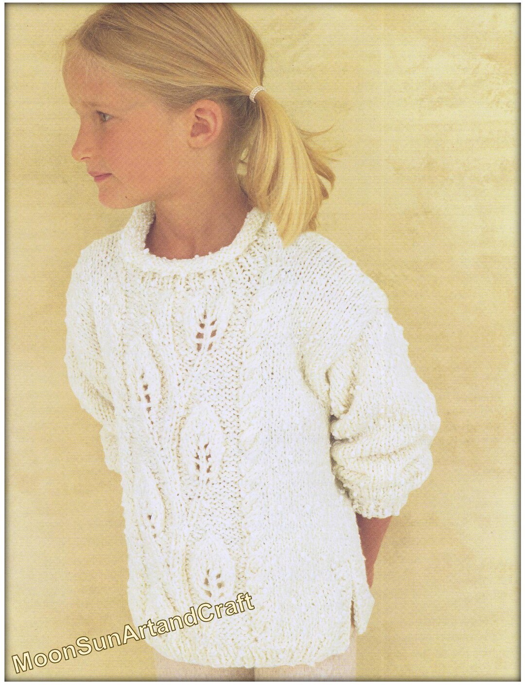 Girl's Chunky Sweater Knitting Pattern / Girls Knit Sweater / Girl's ...
