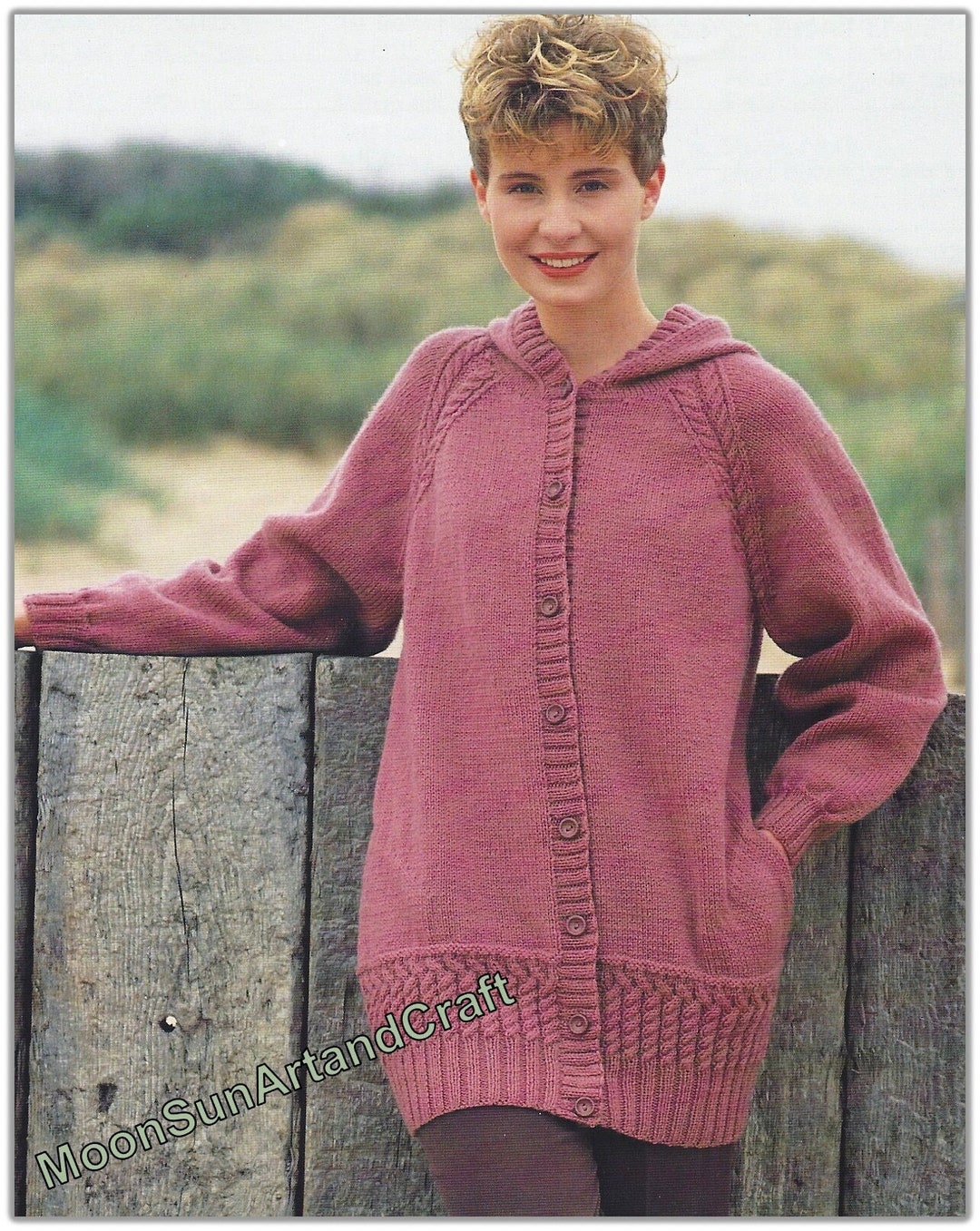 Ladies Hooded Cardigan Jacket Knitting Pattern - Etsy
