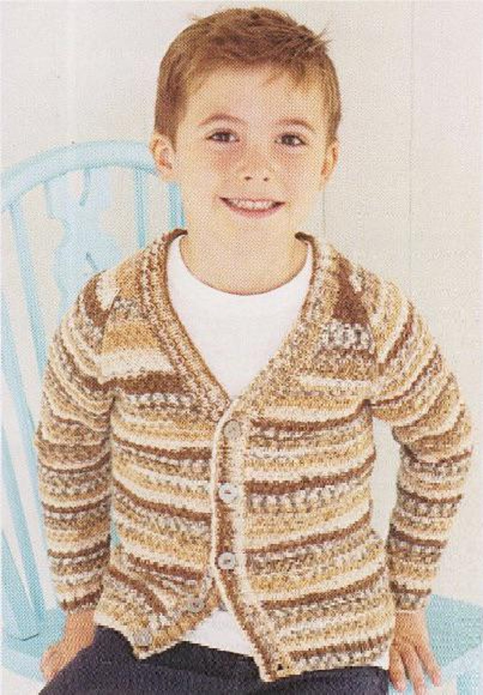 Boys Shawl Collar and V Neck Cardigans Knitting Pattern / Baby Cardigan ...