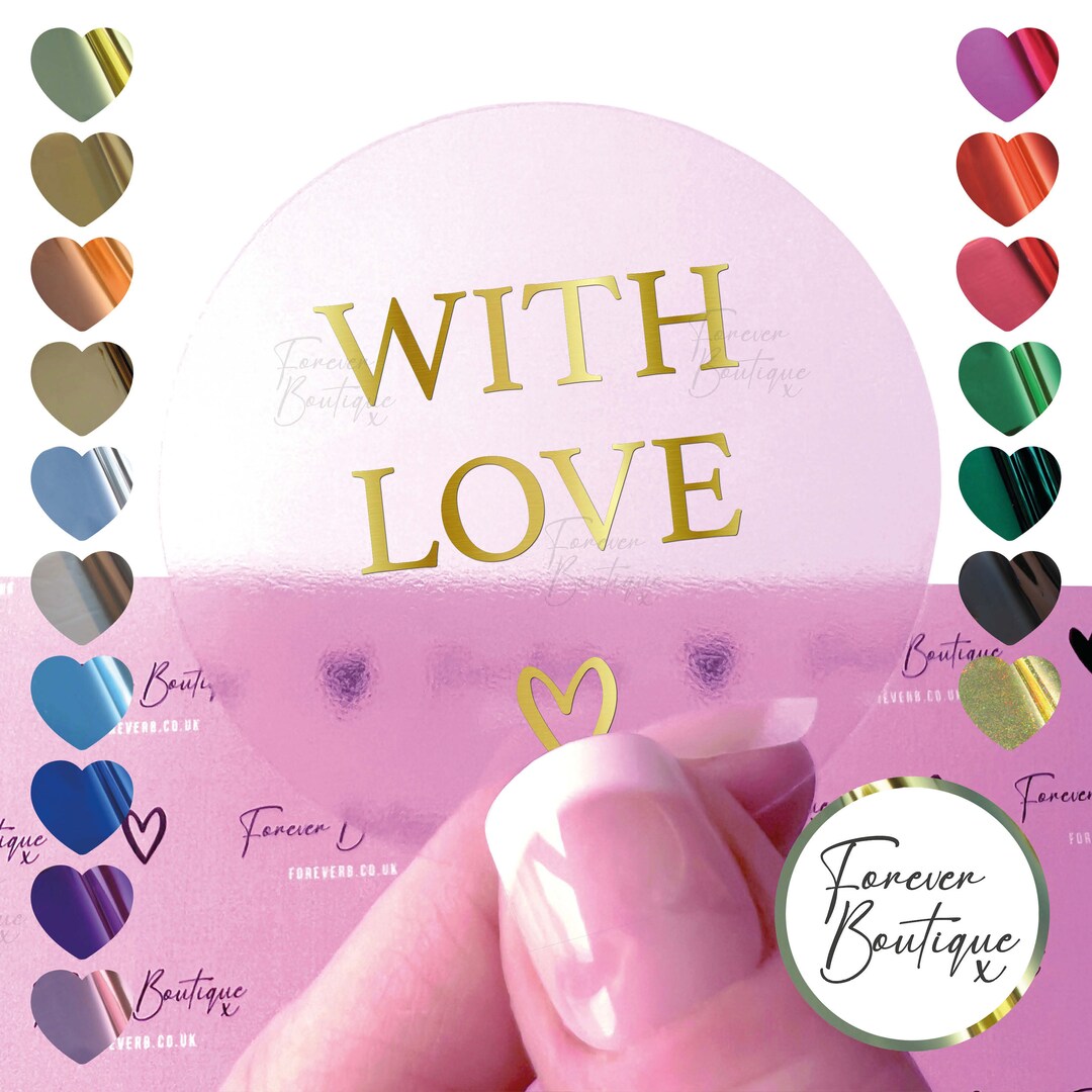 With Love Stickers, With Love Gift Stickers, Birthday Stickers, Foil ...
