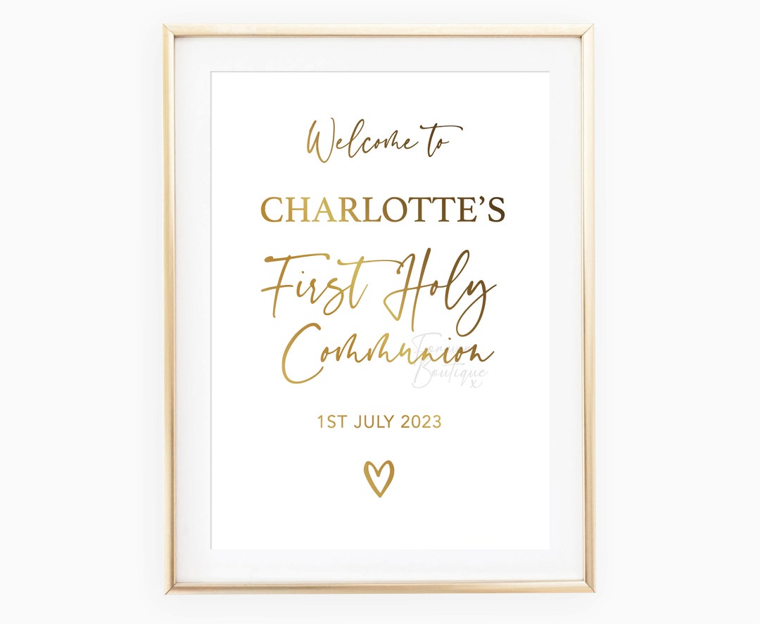 Customised First Holy Communion Sign, Welcome Sign, Foil Holy Communion ...