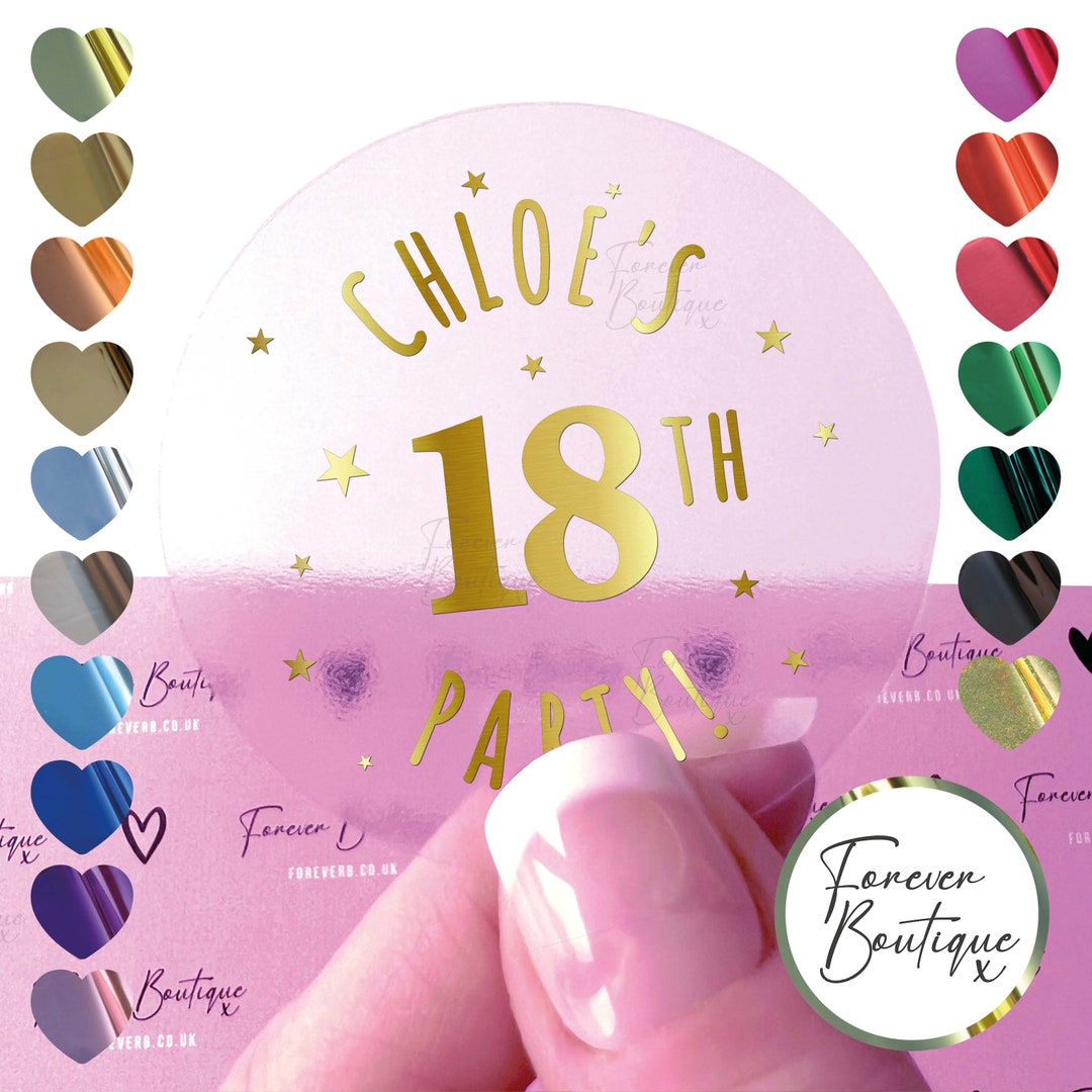Custom Names 18th Birthday Stickers, Birthday, Sweet Cone Stickers ...